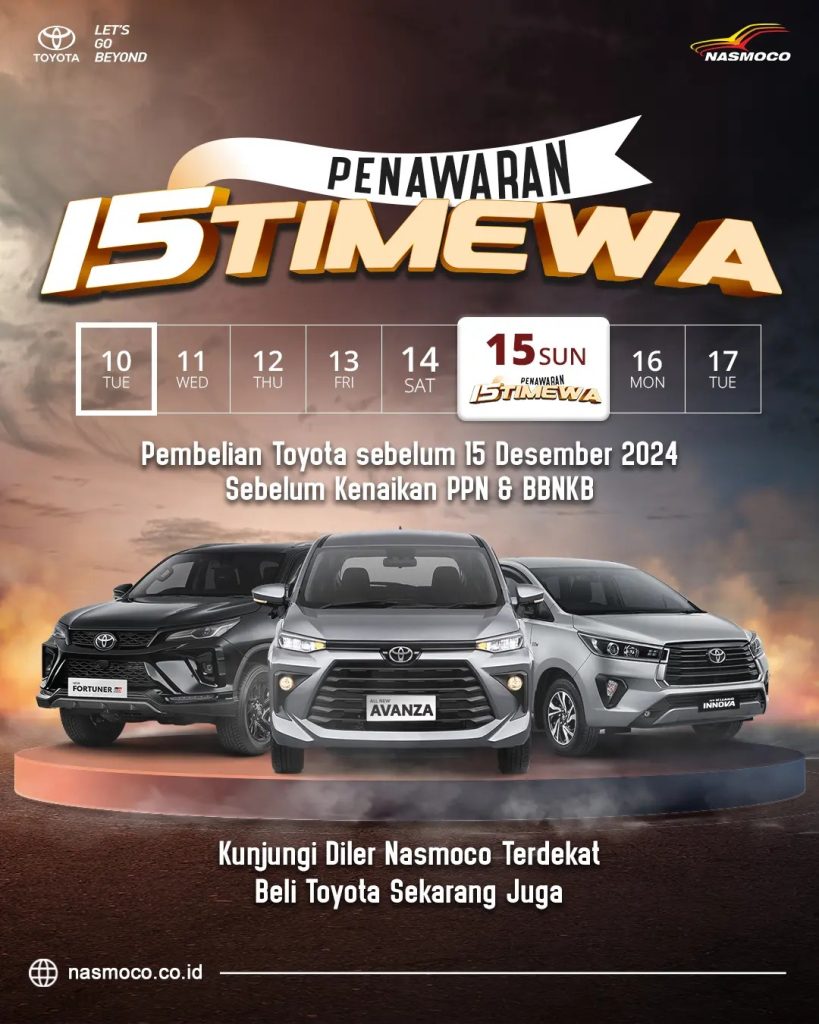 inilah kenapa harus beli mobil sebelum tanggal 15 Desember 2024 ...